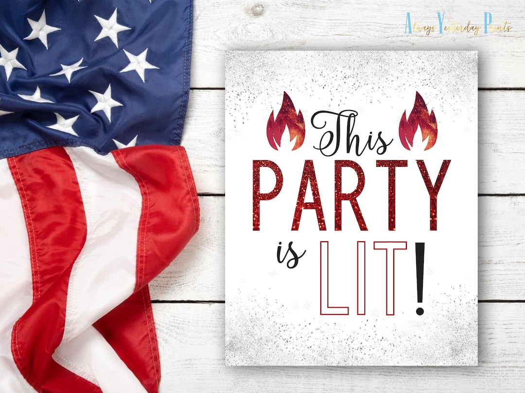 Firefighter Party Sign: This Party is Lit, Retirement Decor (digital ...