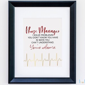 Funny Nurse Manager Quote Print: EKG Heart Rhythm Decor (digital ...