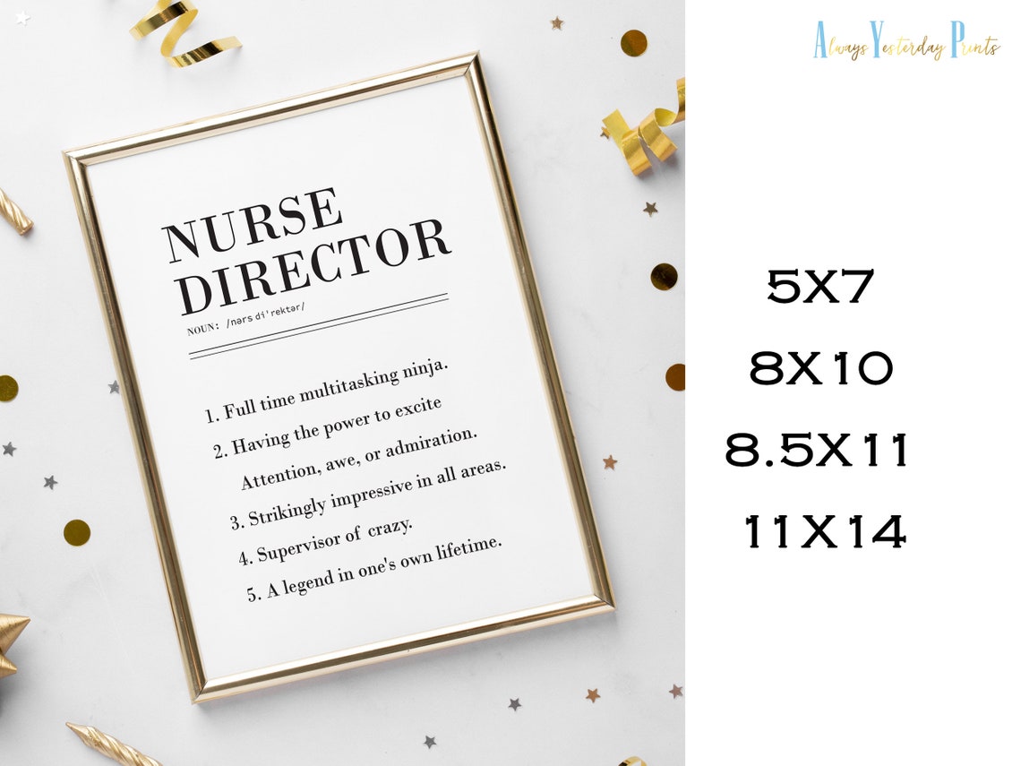 Nurse Director Definition Quote Retirment Party Print - Etsy