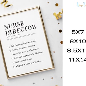 Nurse Director Definition Quote | Retirment Party Print | Management ...