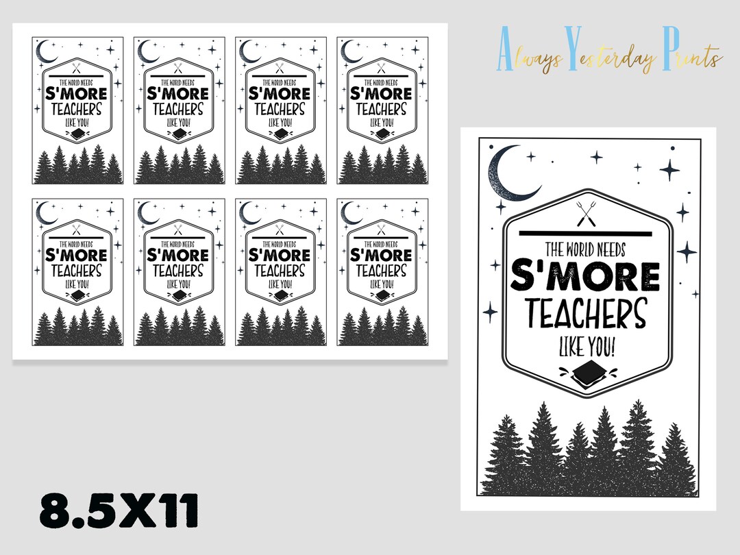 Teacher Gift Tag the World Needs Smore Teachers Like You Label Camping ...