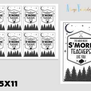 Teacher Gift Tag the World Needs Smore Teachers Like You Label Camping ...