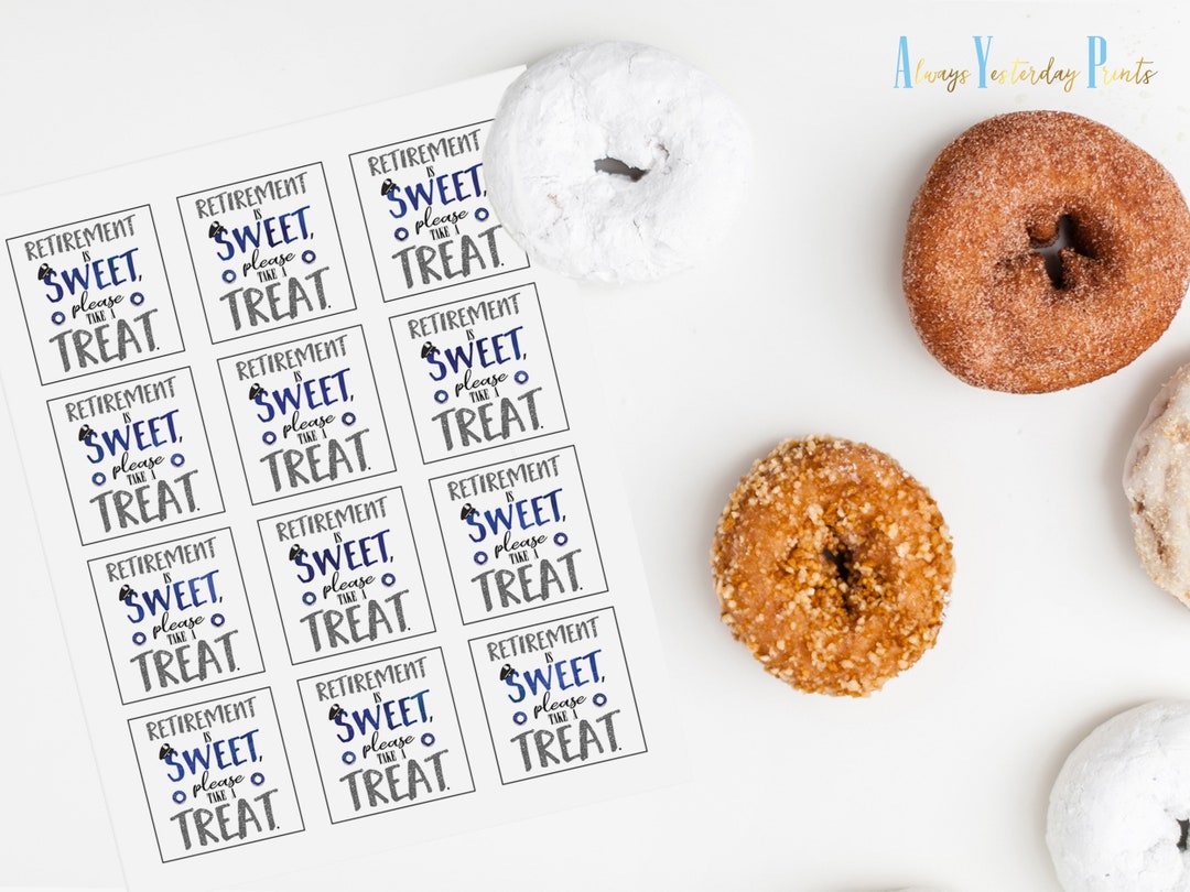 Police Retirement Donut Tag: 'retirement is Sweet' (digital File) - Etsy