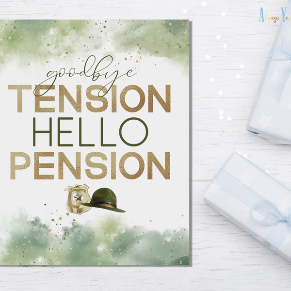 Goodbye Tension Hello Pension - Etsy