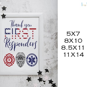 Thank You First Responders Printable | Police Officer Print ...