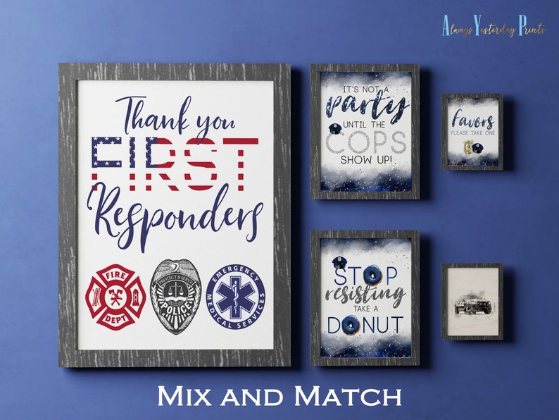 Thank You First Responders Printable Police Officer Print - Etsy