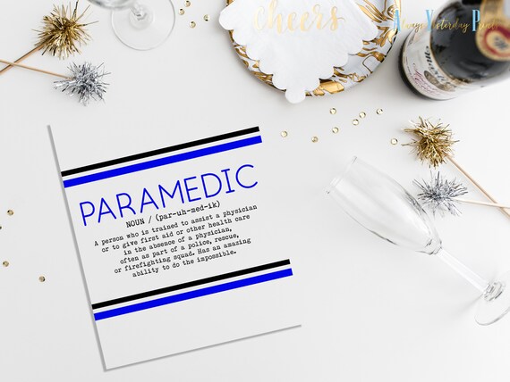 Paramedic Definition Party Decor EMS Celebration Sign | Etsy Australia