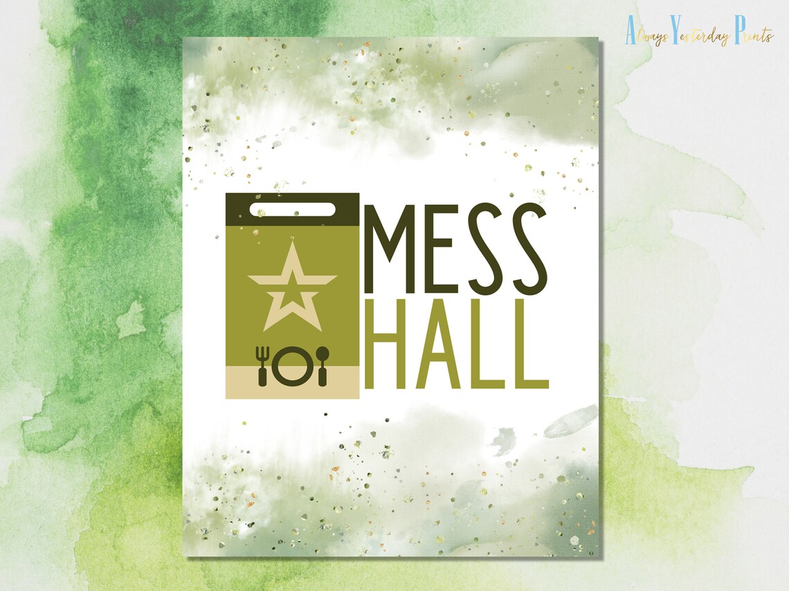 Mess Hall Printable Army Theme Food Table Military Party - Etsy