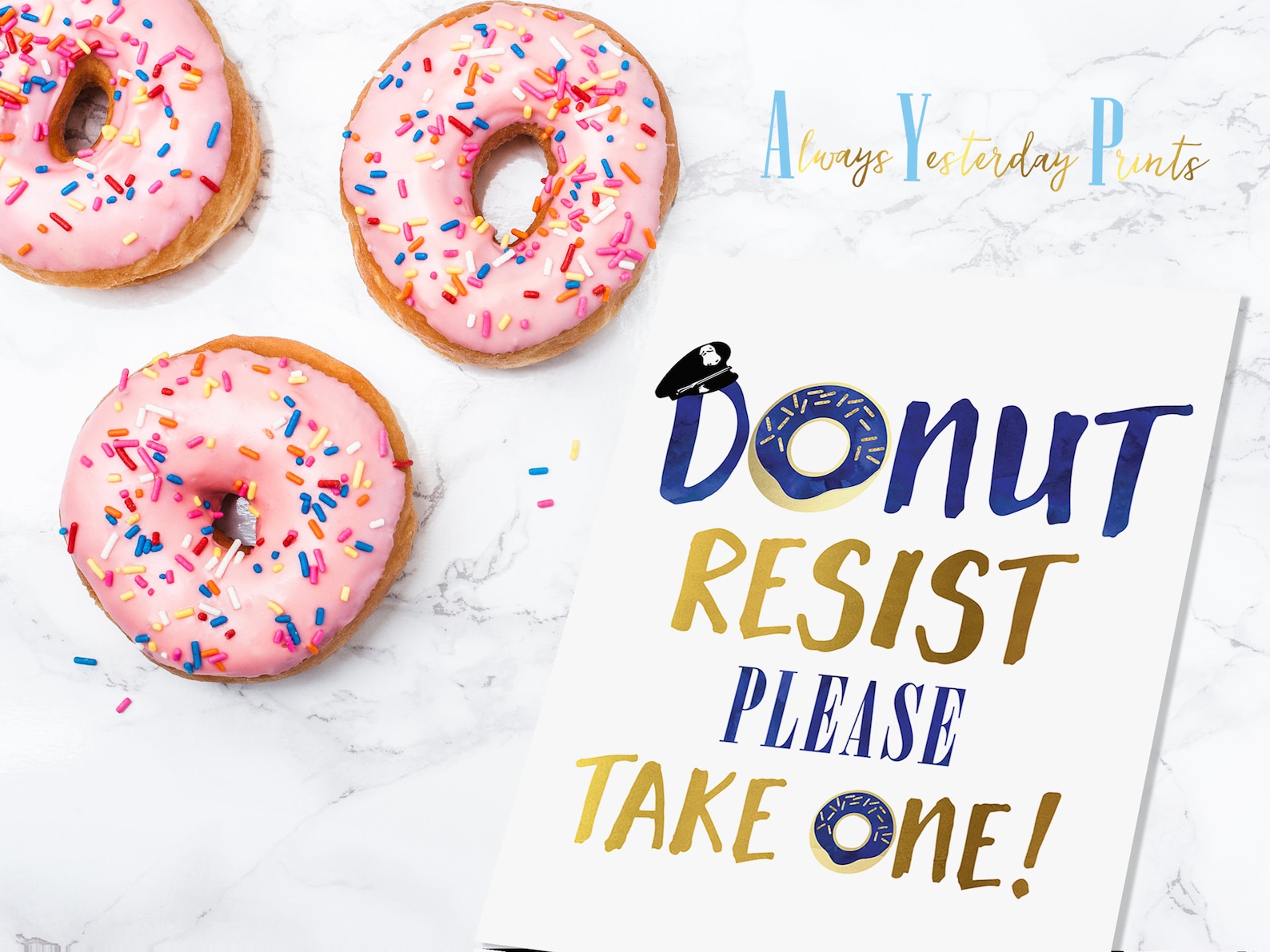 Donut Resist Please Take One Print Cop Wedding Table | Etsy
