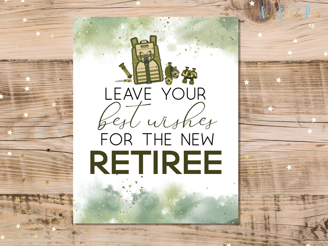 Army Retirement Party Sign: Camo Military Decor (digital Download) - Etsy