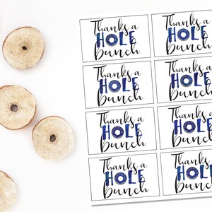 Thanks A Hole Bunch Donut Party Favor Gift Tag Police Officer Goodie ...