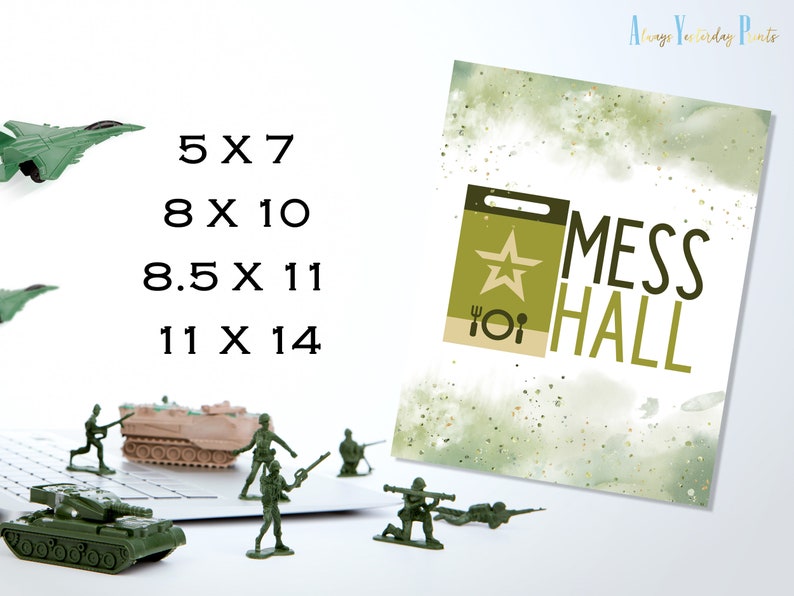 Mess Hall Printable Army Theme Food Table Military Party - Etsy