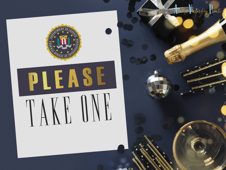 FBI Please Take One FBI Party Sign Federal Bureau of - Etsy