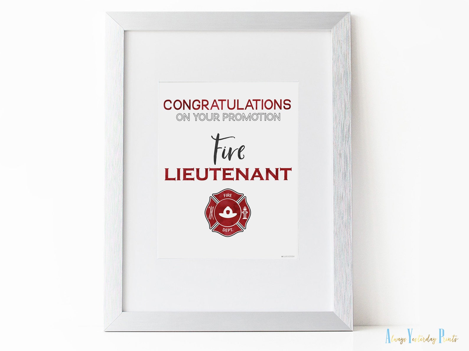 Firefighter Lieutenant Party Sign Fire Promotion Party Print | Etsy