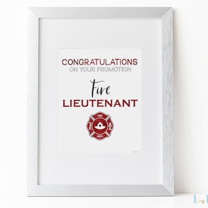 Firefighter Lieutenant Party Sign | Fire Promotion Party Print ...