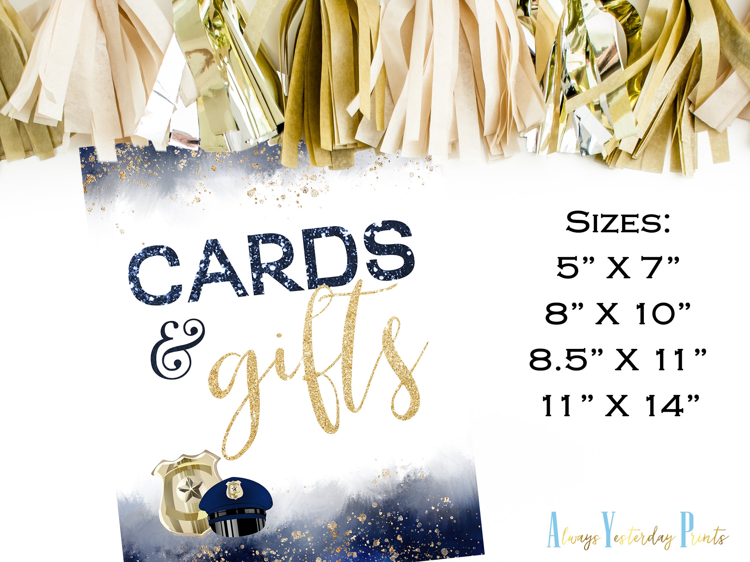 Police Cards and Gifts Sign Police Party Decor Cop | Etsy
