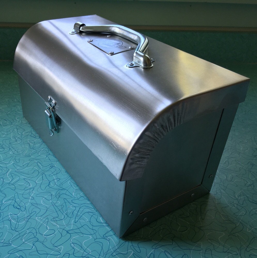 Retro Metal Lunchbox Large-sized Handmade From Aluminum - Etsy