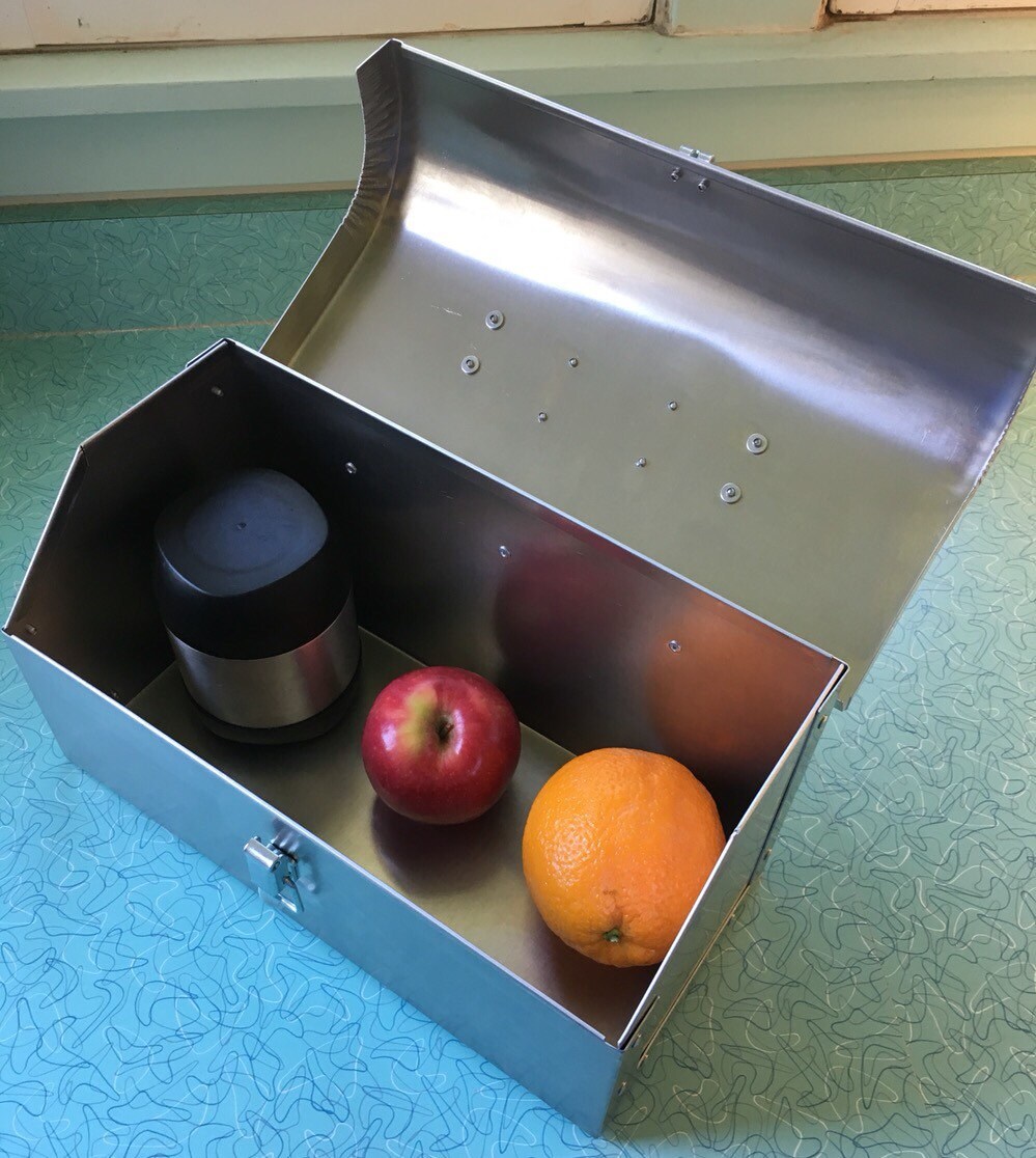 Retro Metal Lunchbox Large-sized Handmade From Aluminum - Etsy