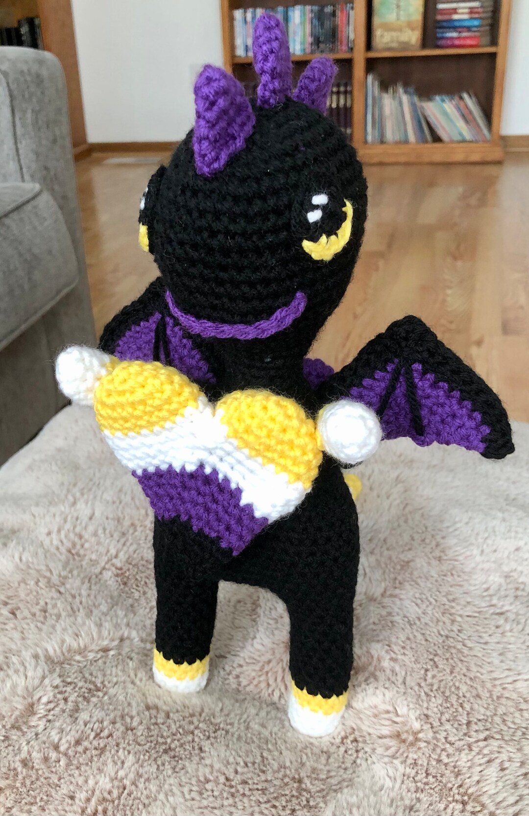 Non-binary Dragon Holding Pride Flag Heart - Etsy