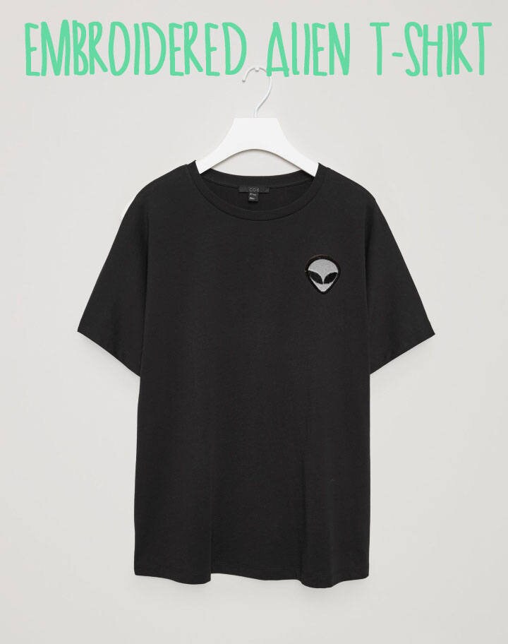 Embroidered Alien T-shirt - Etsy