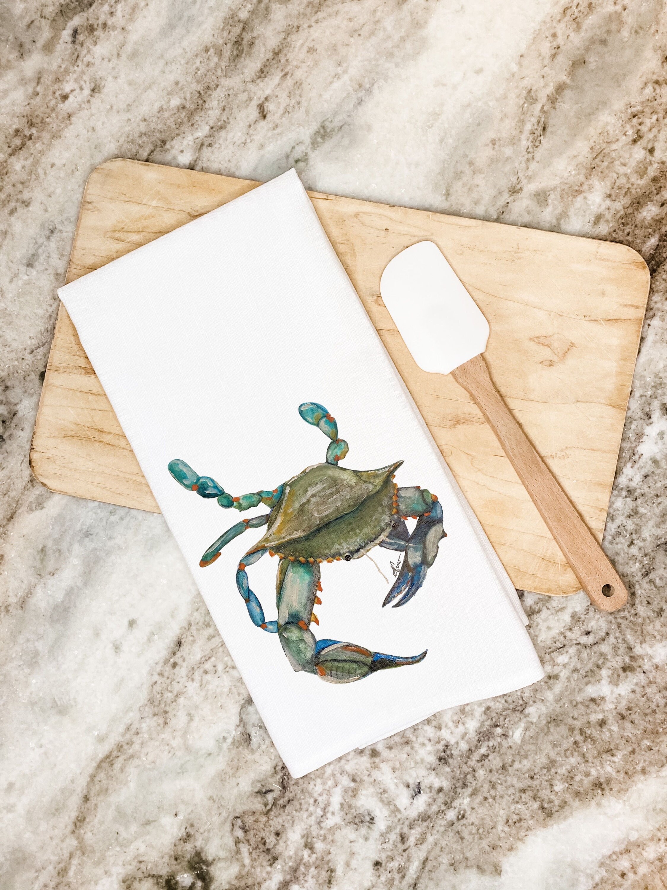 Realistic Louisiana Blue Crab Kitchen Towel Coastal Tea - Etsy