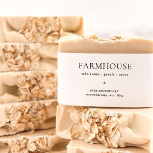 Farmhouse Bar Soap · Cold Process Soap · Oatmeal Milk & Honey Scent ...