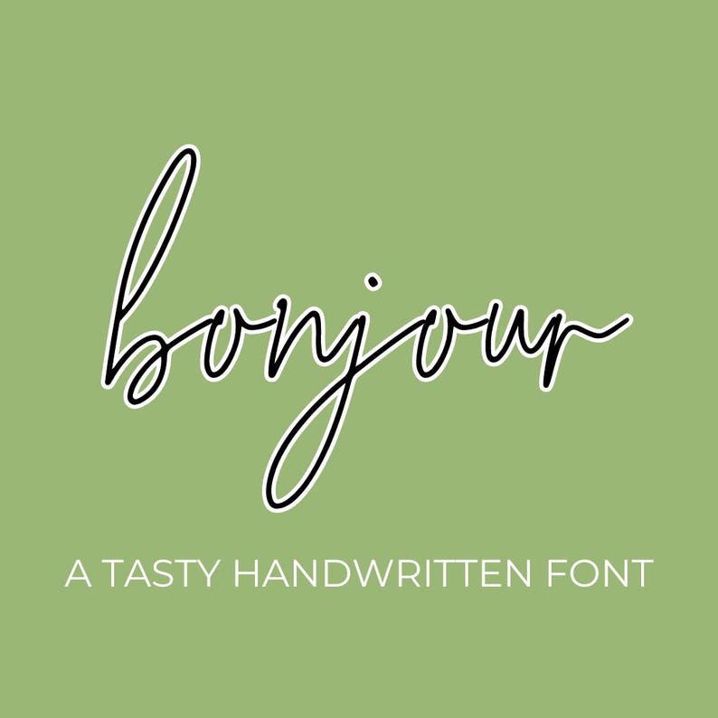 Bonjour Font Modern Digital Font - Etsy