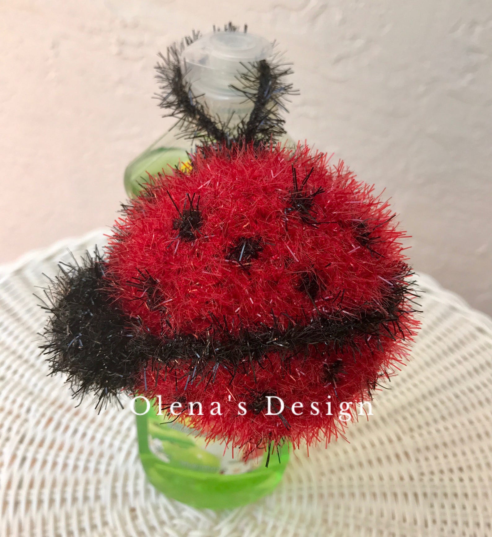 Scrubby Sparkle Red Ladybug Dishcloth Sponge Crochet Ladybug Autumn ...