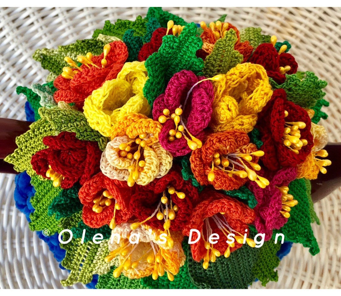Crochet Tea Cozy Blue Tea Cover Tulips Field Tea Cosy Tea Warmer ...