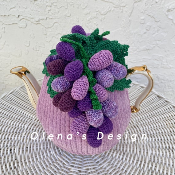 Crochet Tea Cozy Violet Tea Cover Grape Tea Cosy Tea Warmer - Etsy