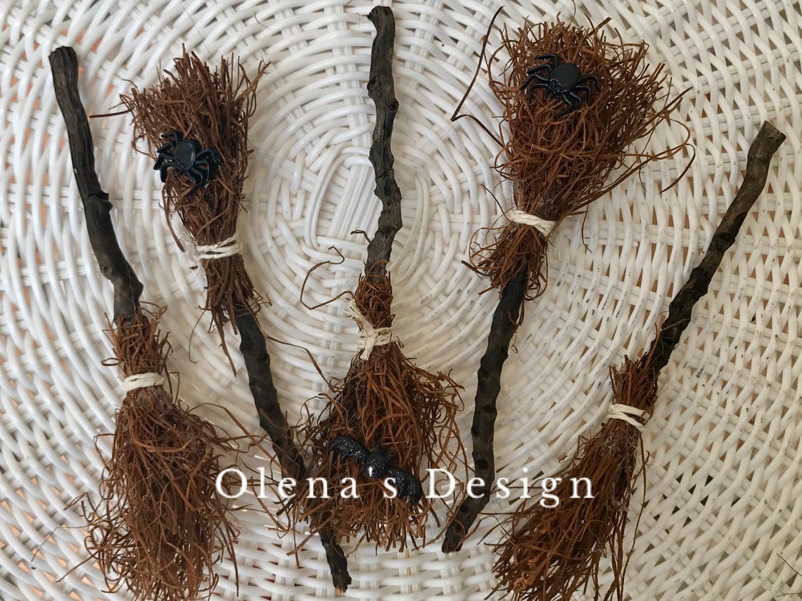 Set of 5 Miniature Handmade Round Excelsior Brooms 6-6.5 - Etsy