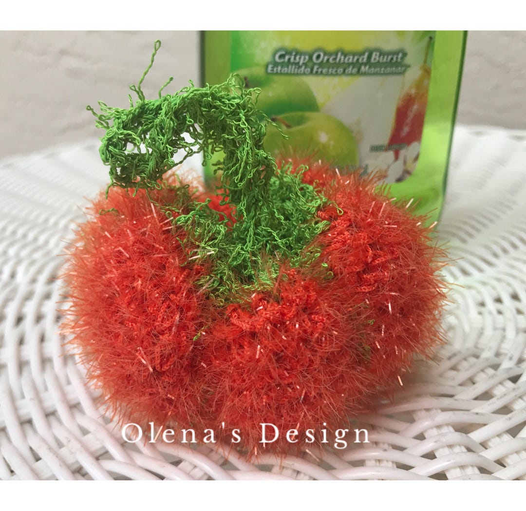 Scrubby Sparkle Orange Pumpkin Dishcloth Sponge Autumn Fall Decor ...