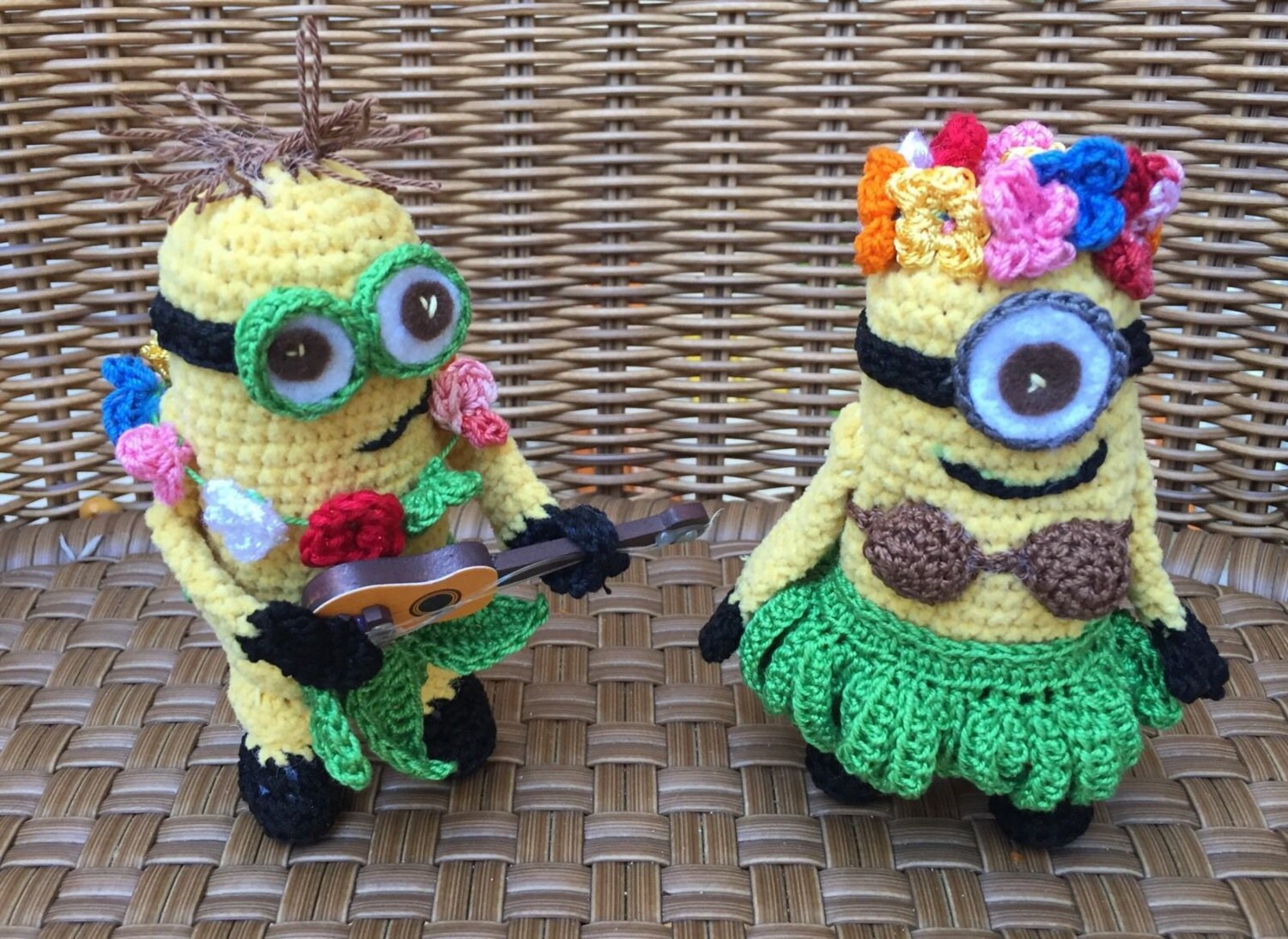 Crochet Amigurumi Minion Crochet Miniature Minion Plushes Hawaiian ...