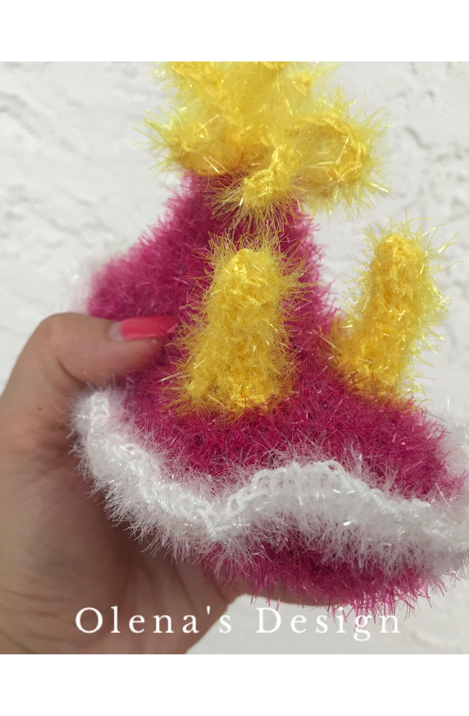 Scrubby Sparkle Crochet Pink Dorid Nudibranch Dishcloth Sponge ...