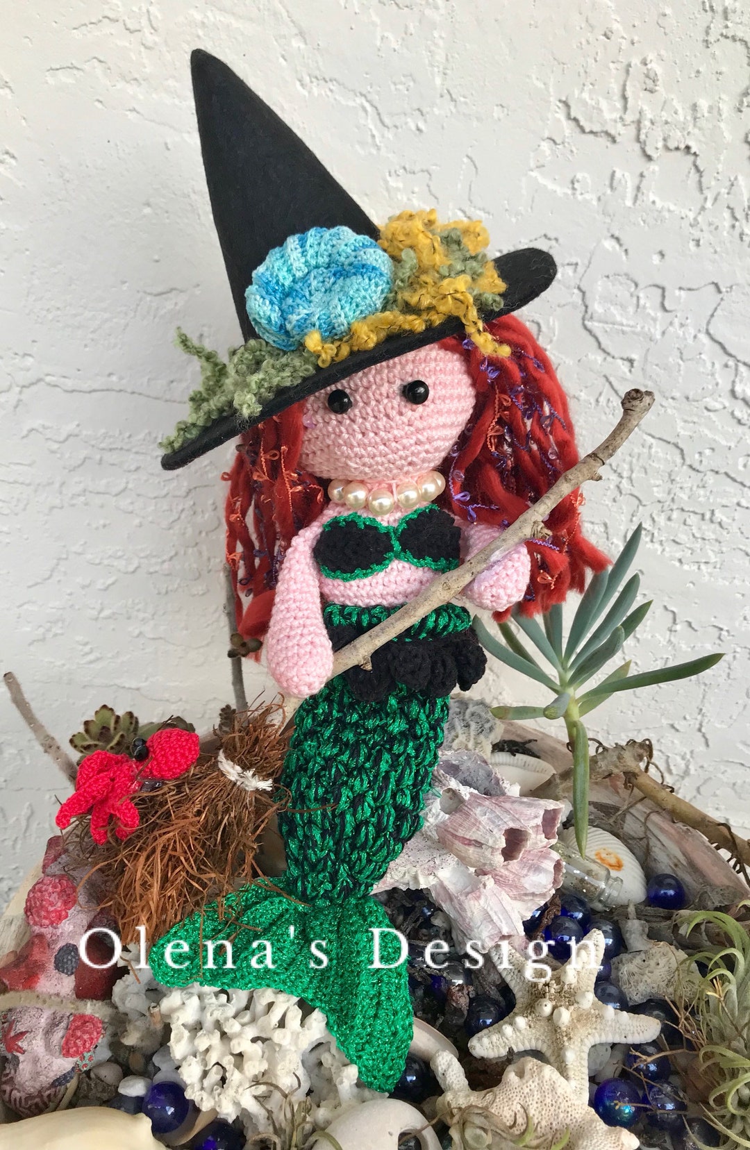 Crochet Mermaid Halloween Witch Amigurumi Plushes Children Toy ...