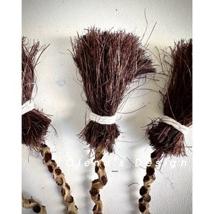 Set of 5 Miniature Handmade Round Excelsior Brooms 6-6.5" Witch ...