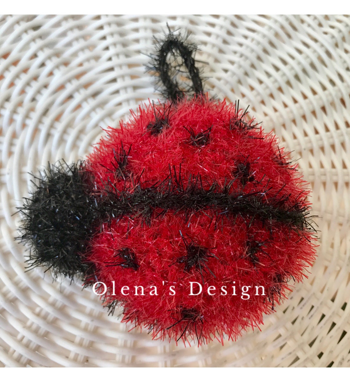 Scrubby Sparkle Red Ladybug Dishcloth Sponge Crochet Ladybug Autumn ...