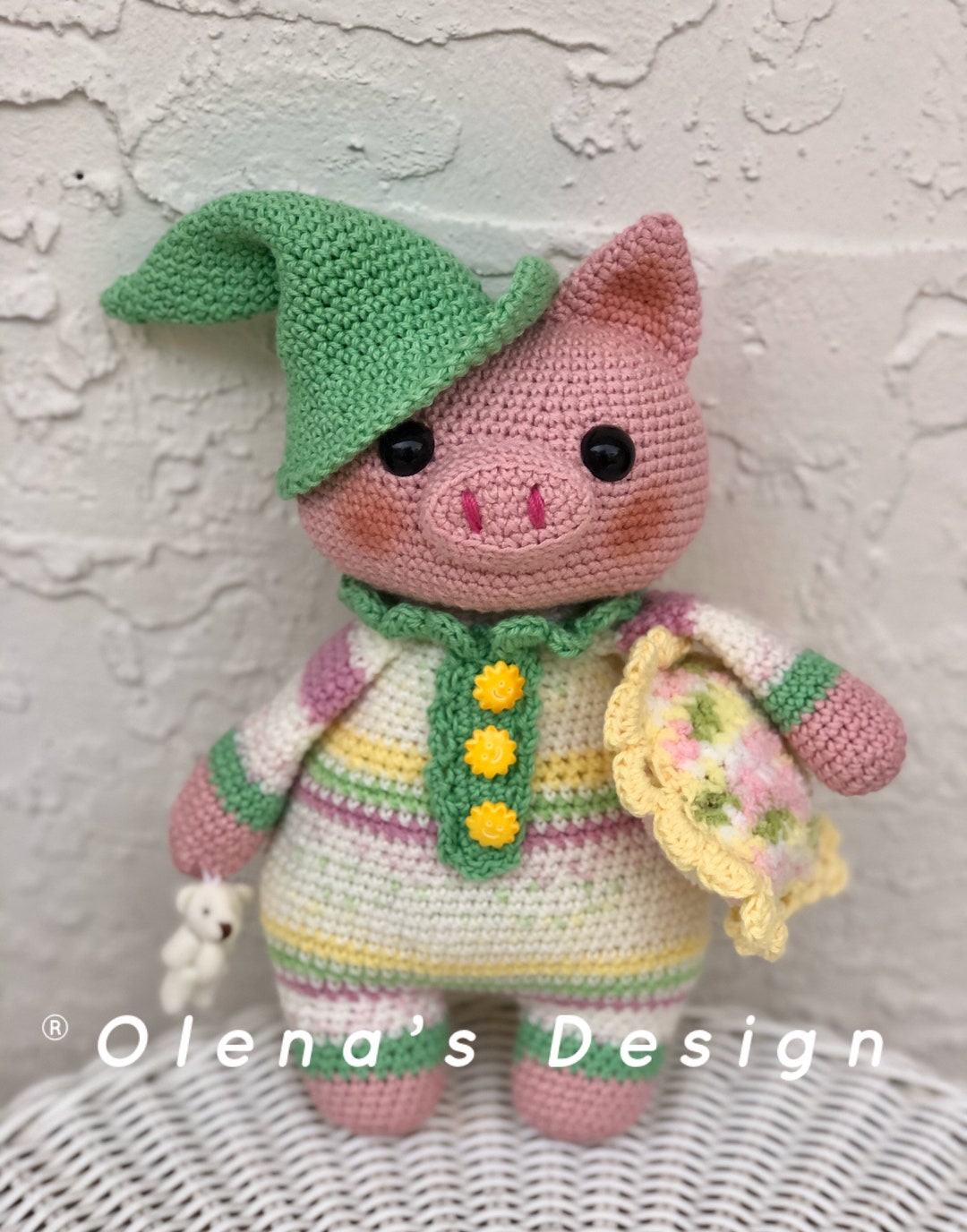 Crochet Amigurumi Organic Cotton Miniature Plushes Pig Piglet Piggy ...