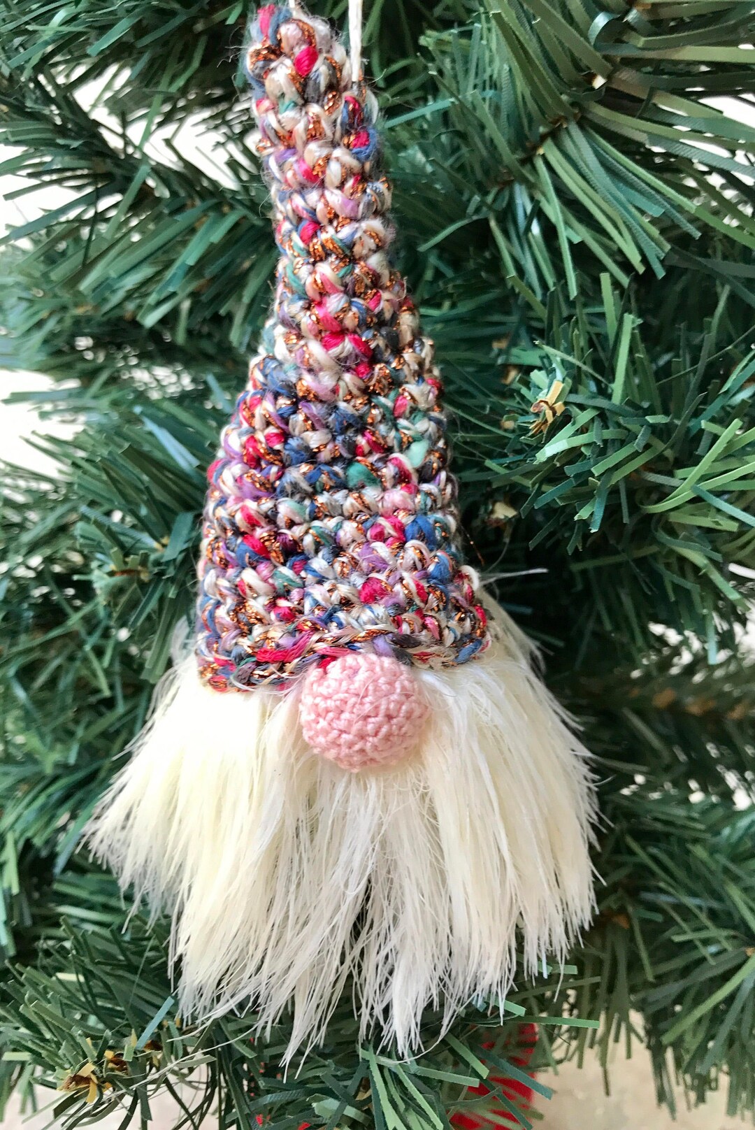 Scandinavian Tomten Tonttu Nisse Christmas Gnome Crochet Ornament ...