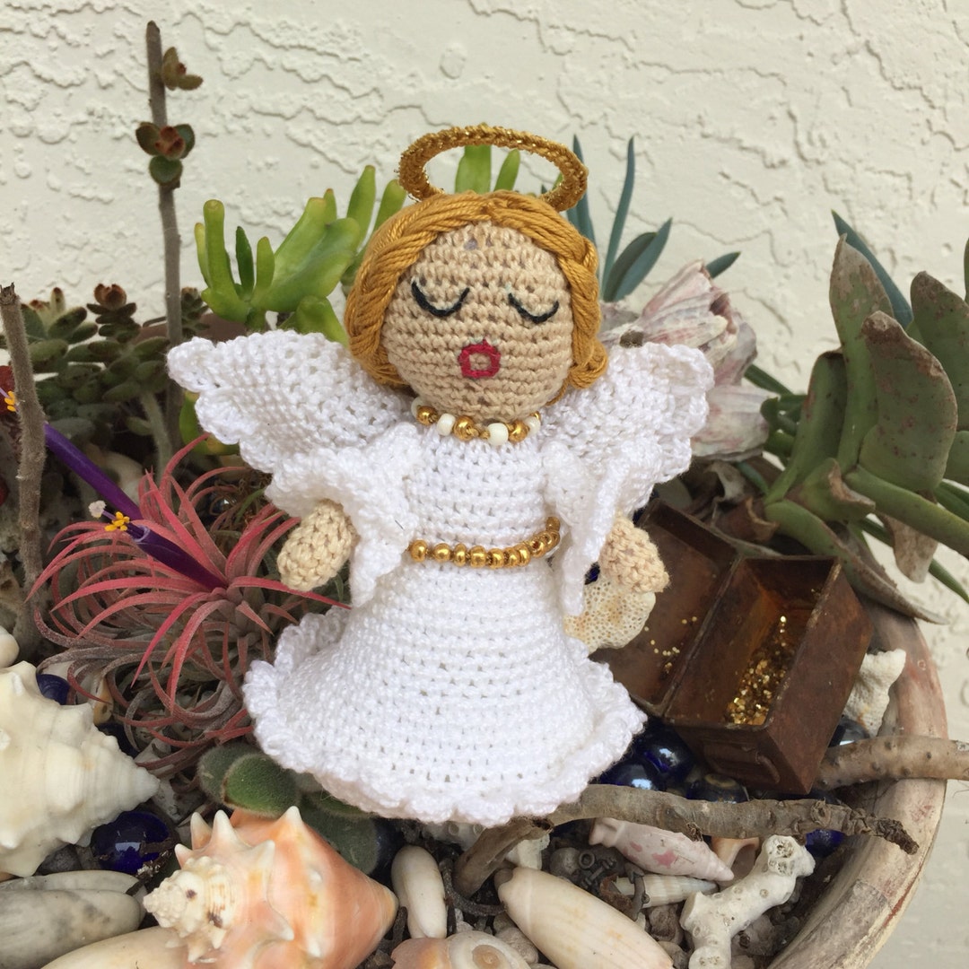 Crochet Amigurumi Angel Crochet Miniature Angel Plushes Christmas Angel ...