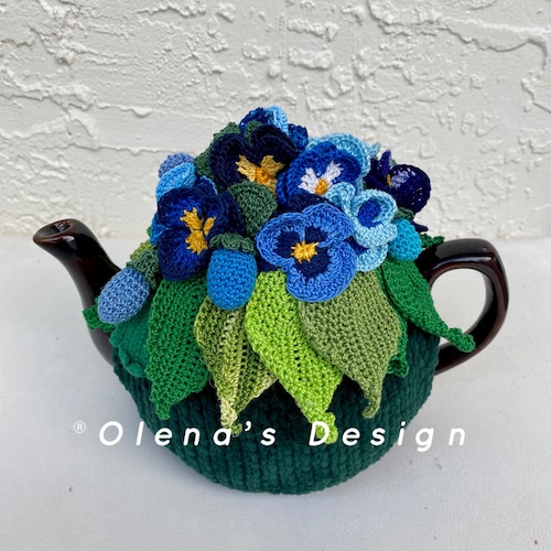 Crochet Tea Cozy Dark Blue Tea Cover Tea Cosy Tea Warmer Blue - Etsy