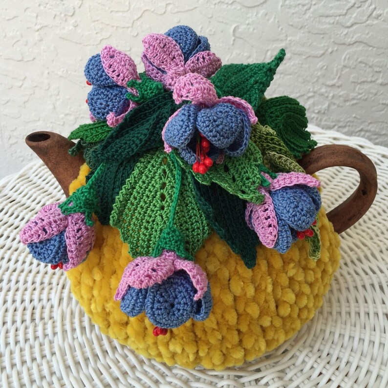 Crochet Tea Cozy Yellow Tea Cover Fuchsia Tea Cosy Tea Warmer - Etsy