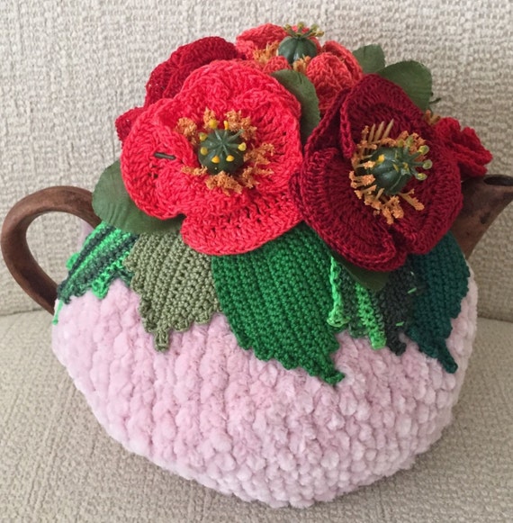 Crochet Tea Cozy Pink Tea Cover Poppy Tea Cosy Tea Warmer - Etsy