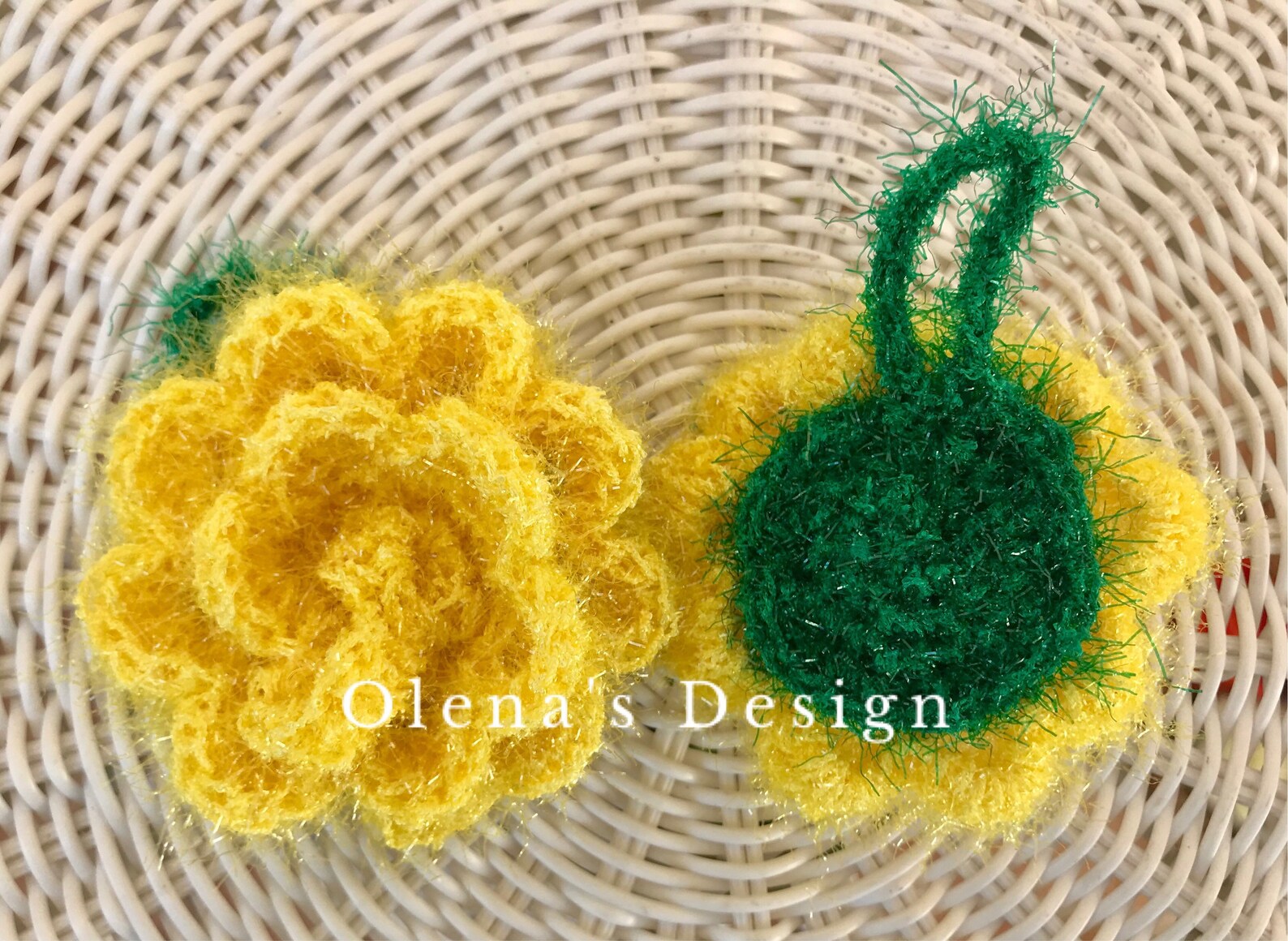 Scrubby Sparkle Red White Yellow Orange Pink Rose Dishcloth - Etsy