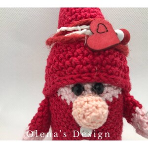 Scandinavian Tomten Tonttu Nisse Valentine's Gnome Crochet Ornament ...