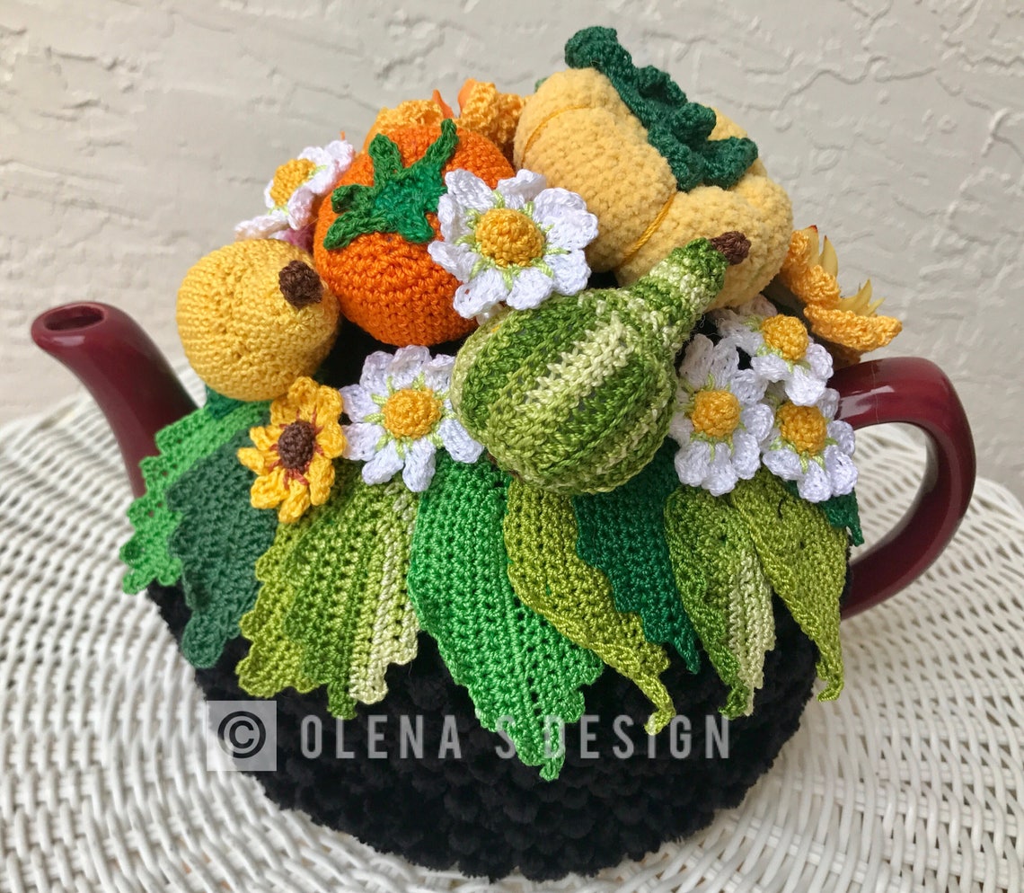 Crochet Tea Cozy Black Tea Cover Sunflower Tea Cosy Tea Warmer - Etsy