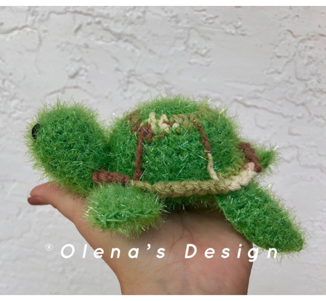 Scrubby Sparkle Sea Green Turtle Dishcloth Sponge Crochet | Etsy