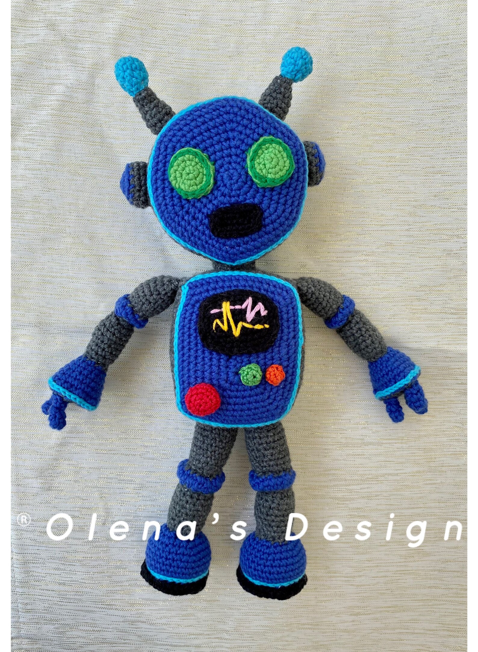 Crochet Amigurumi Cotton Miniature Plushes Android Galaxy Robot Pink ...
