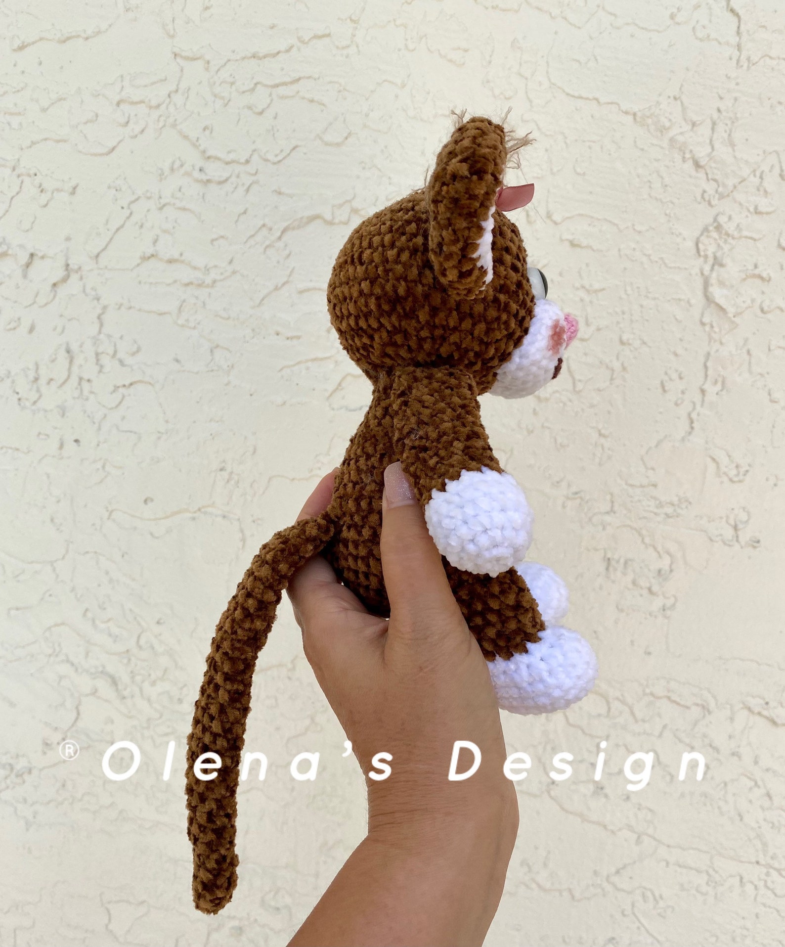 Crochet Amigurumi Chenille Plush Monkey Children Toy Gift Decoration ...