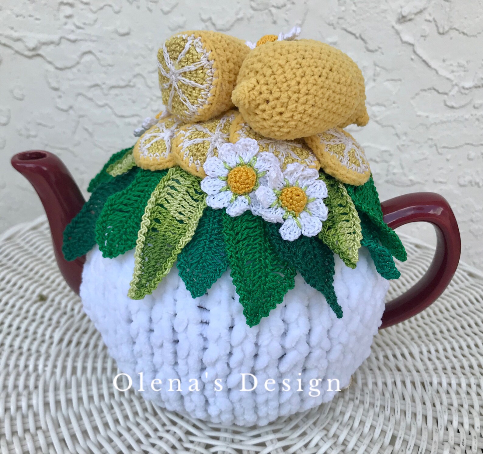 Crochet Tea Cozy White Tea Cover Lemon Tea Cosy Tea Warmer - Etsy